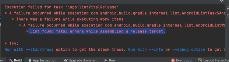 Lint found fatal errors while assembling a release target – Max的程式語言筆記